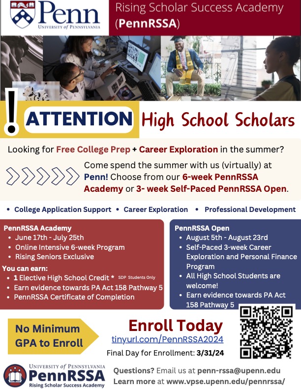Penn VPSE | Rising Scholar Success Academy (RSSA)